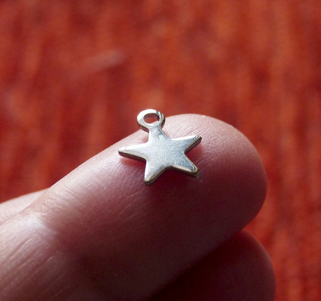 5/10x Stainless Steel Star Charm, Hypoallergenic Small Charms for ...