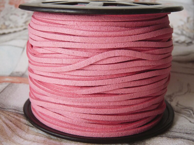 13 Yard Pink Faux Suede Flat Leather Cord 3mm Wide Lace Etsy