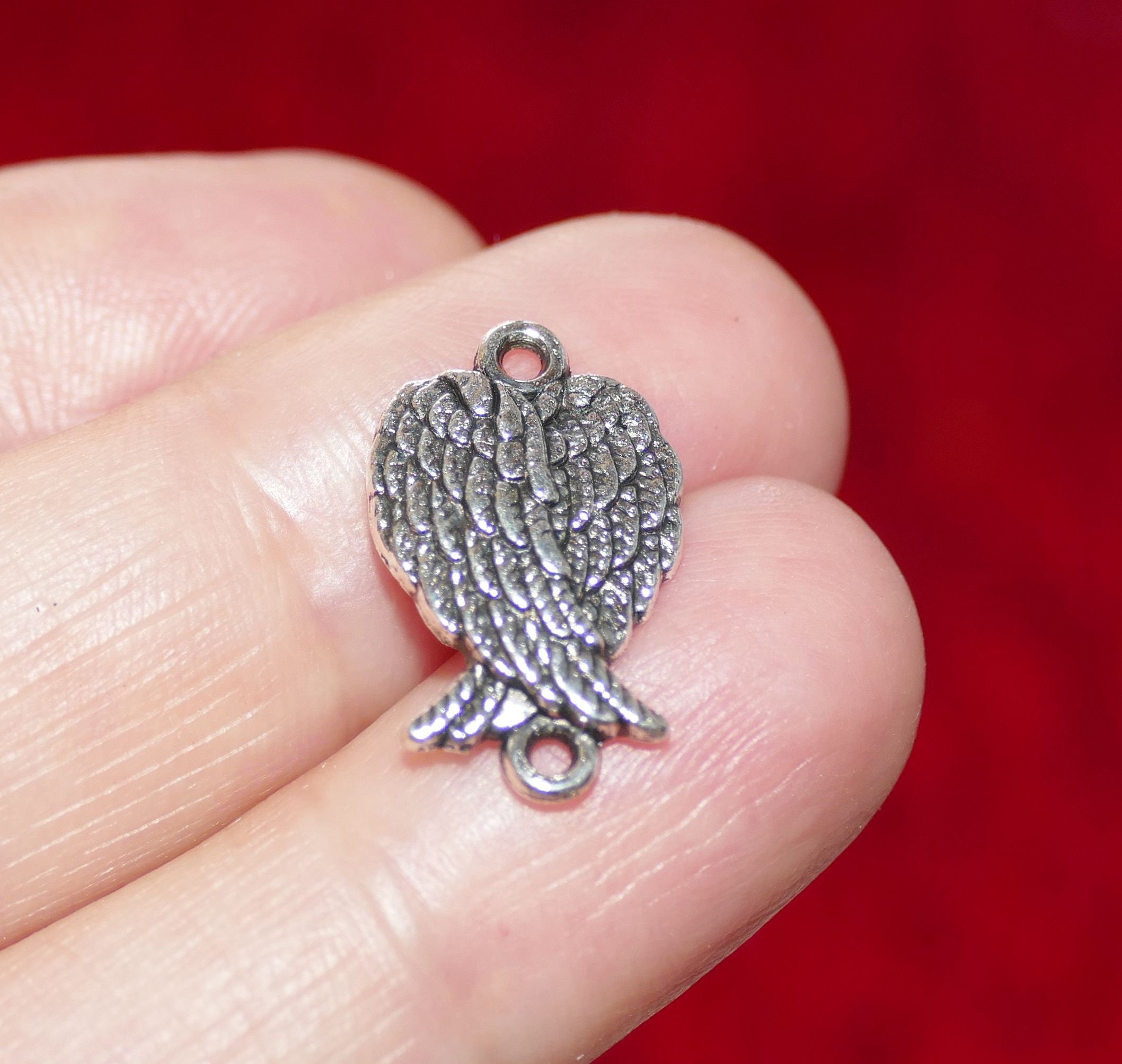 5/10x Angel Wing 2 Hole Connector Charms, Antique Silver Tone D286 - Etsy