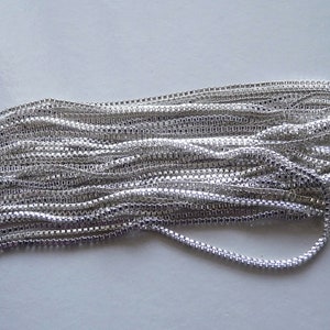 1/3x 925 Silver Plated 1.5mm Fine Box Chain Necklace, 24" Silver Plated ...