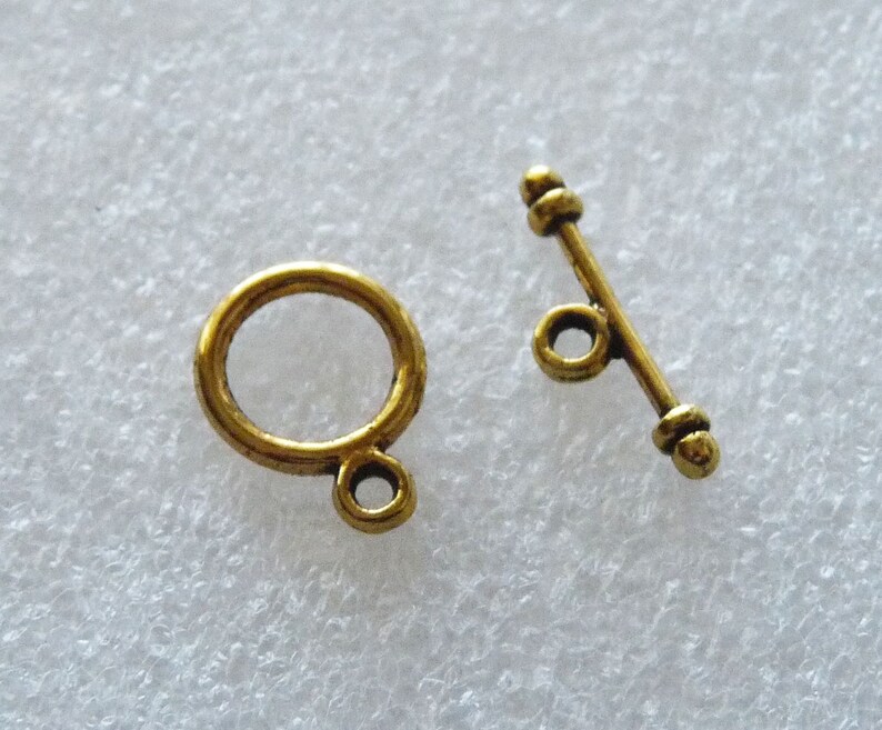 5 Small Toggle Clasp Connector, Gold Tone Toggle Clasp, Clasps for ...
