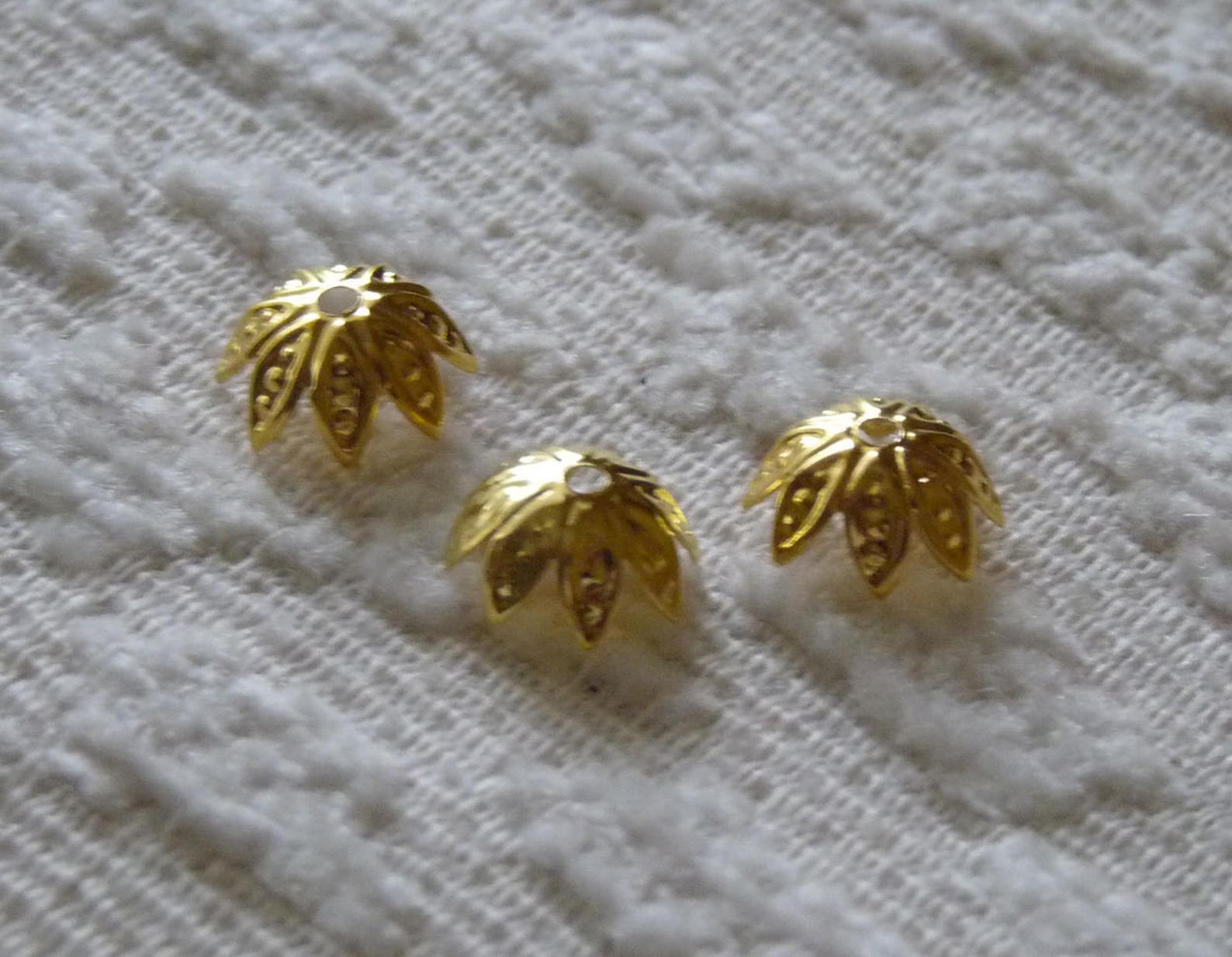 20/50x Gold Flower Bead End Caps 10mm Gold Color End Spacer | Etsy