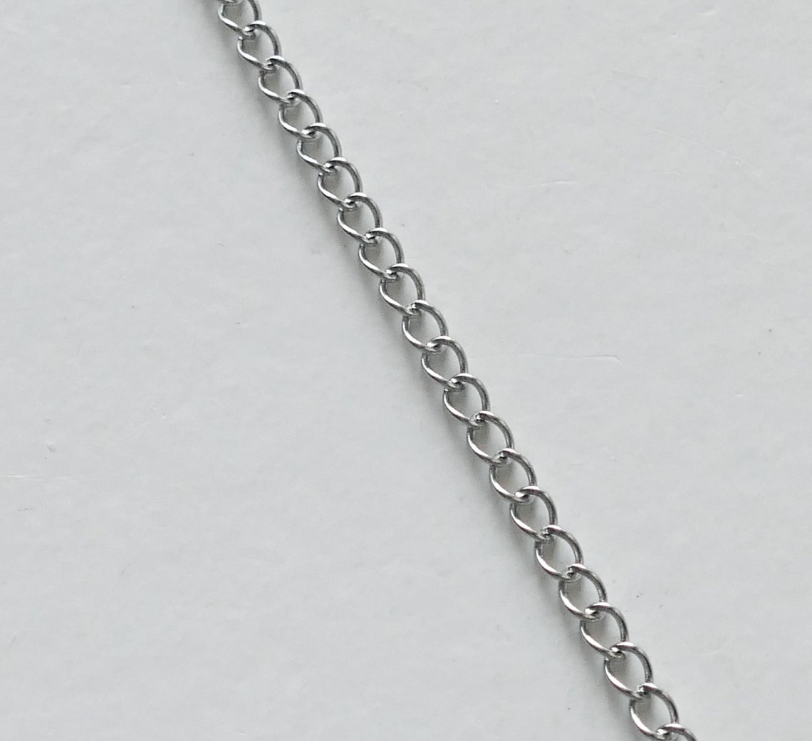 3.3 feet Stainless Steel Curb Closed Link Chain 1M Silver | Etsy