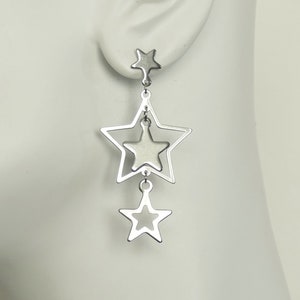 Asymmetric Star Stainless Steel Dangle Earrings, Free Shipping H069 - Etsy