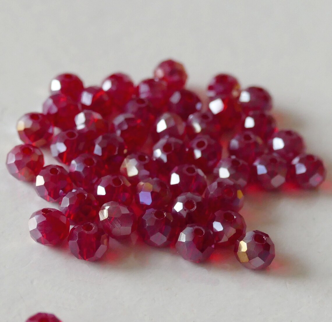 24x Red AB Glass Crystal Beads 6mm X 4mm Rondelle Spacer | Etsy