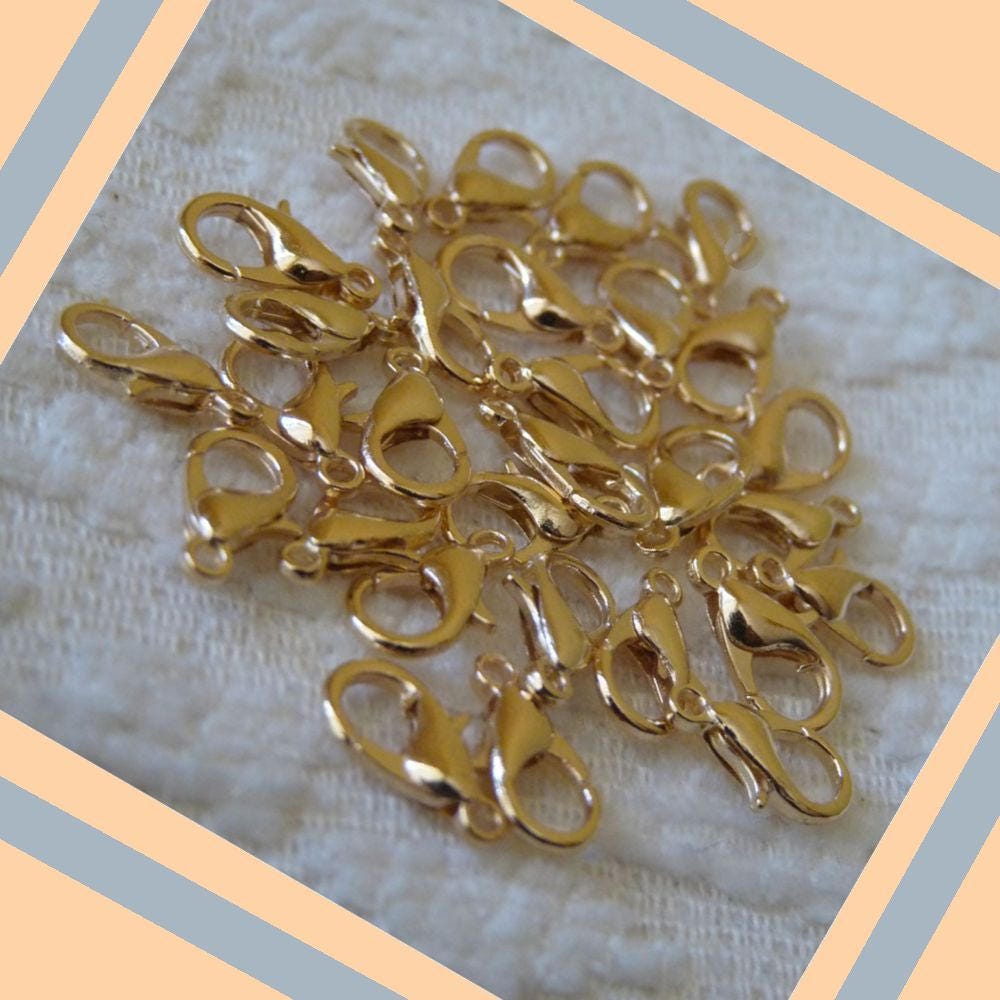 30x KC Gold Lobster Claw Trigger Clasps 12mm Pale Gold Color - Etsy