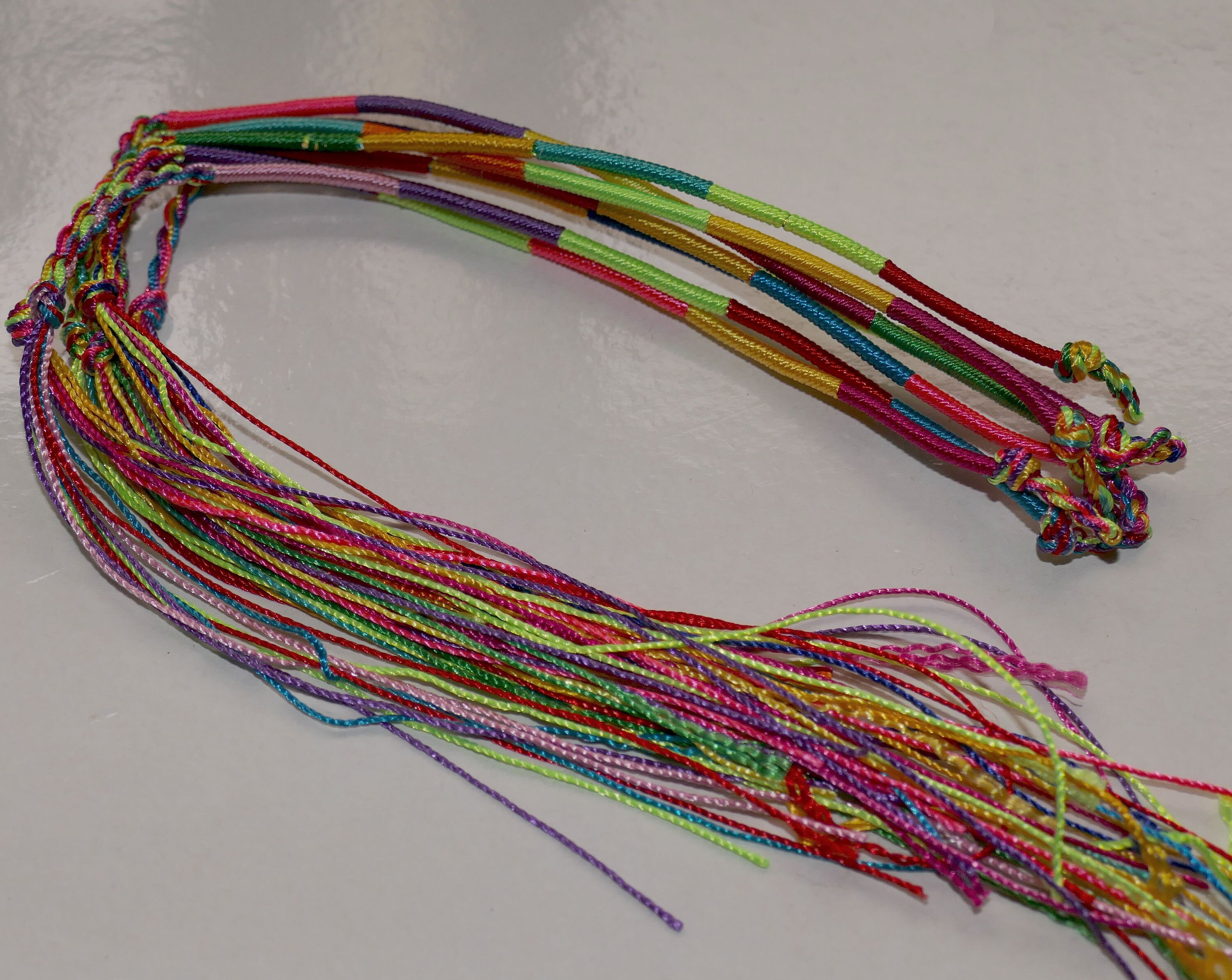 Friendship String Thin Rainbow Color 7" Long Waterproof Bracelet G208 ...