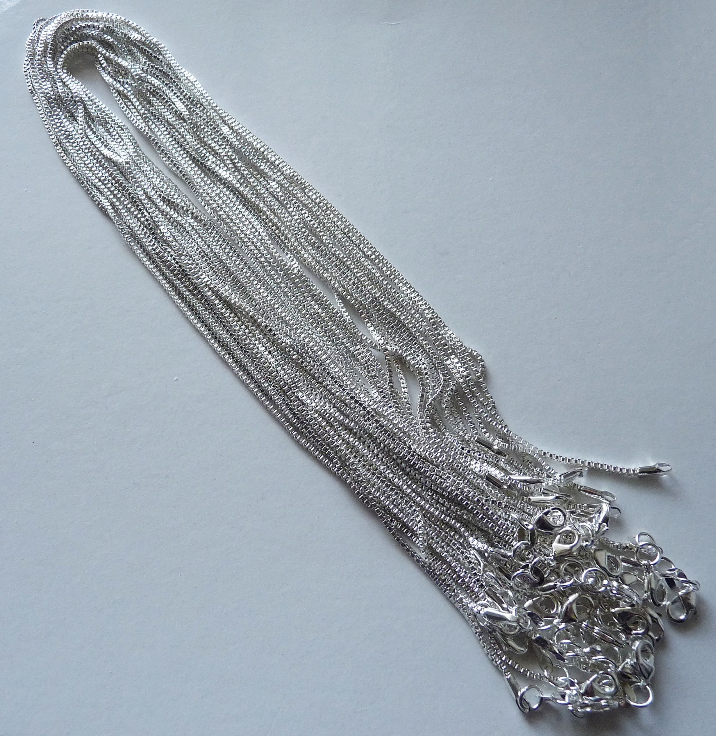 1/3x 925 Silver Plated 1.5mm Fine Box Chain Necklace 24 | Etsy