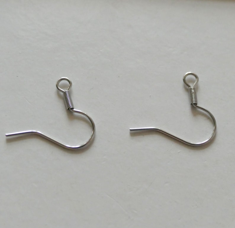20/50x Stainless Steel Coil Earring Hooks Silver Tone - Etsy