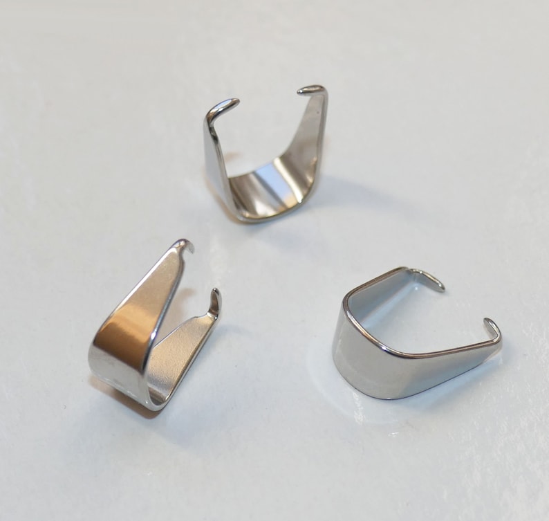 4x Stainless Steel Large Pinch Clip Bail, No Fade Silver Tone 14mm ...