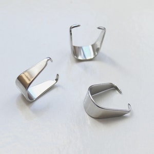 4x Stainless Steel Large Pinch Clip Bail, No Fade Silver Tone 14mm ...
