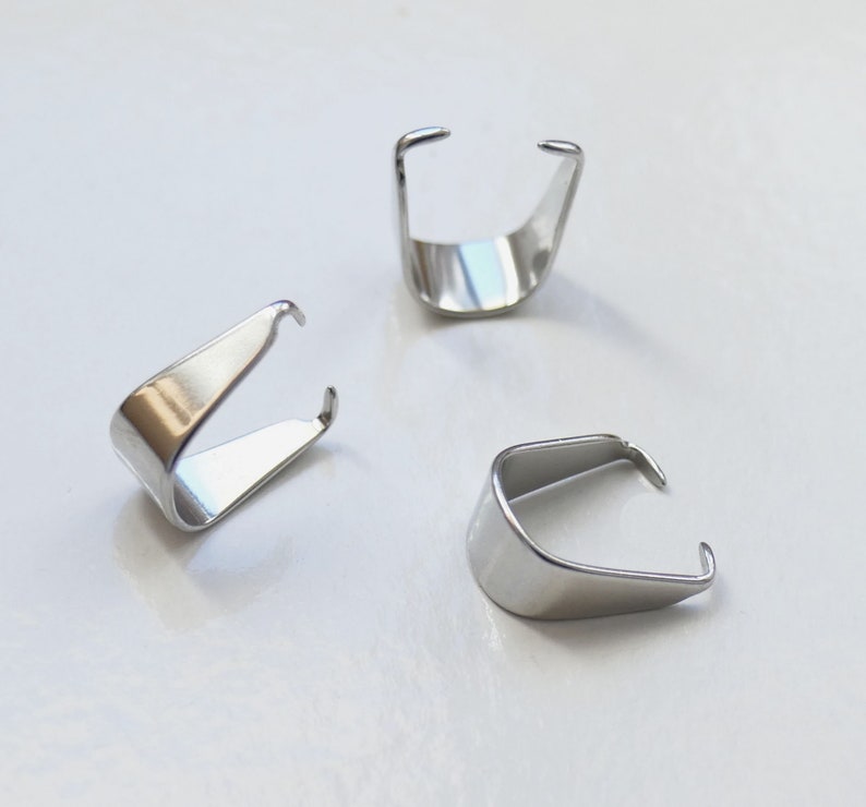 4x Stainless Steel Large Pinch Clip Bail, No Fade Silver Tone 14mm ...