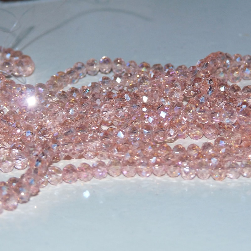Pink Glass Beads - Etsy