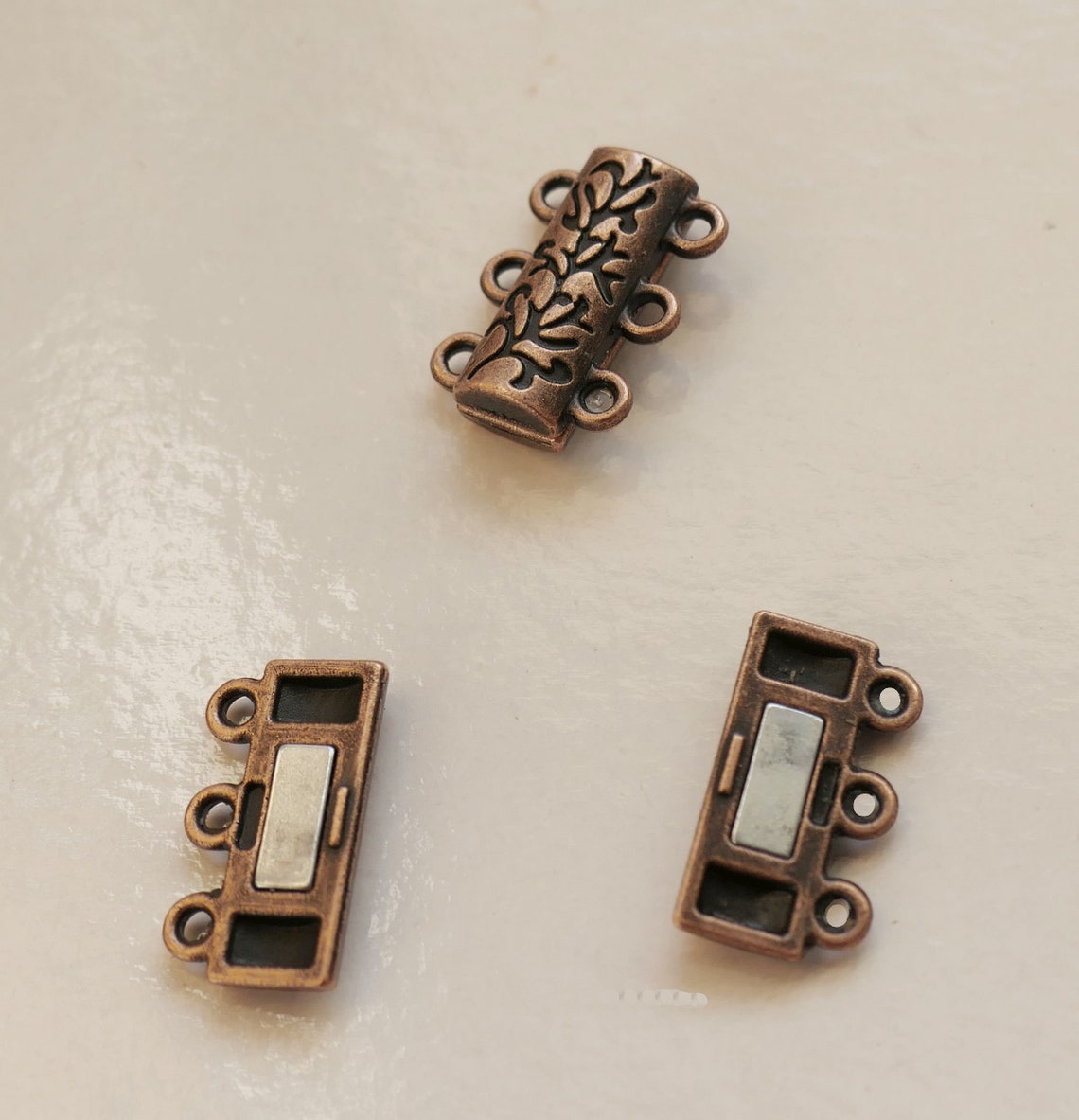 Copper 3 Strand Magnetic Clasps 3 Hole Multi Strand Strong - Etsy