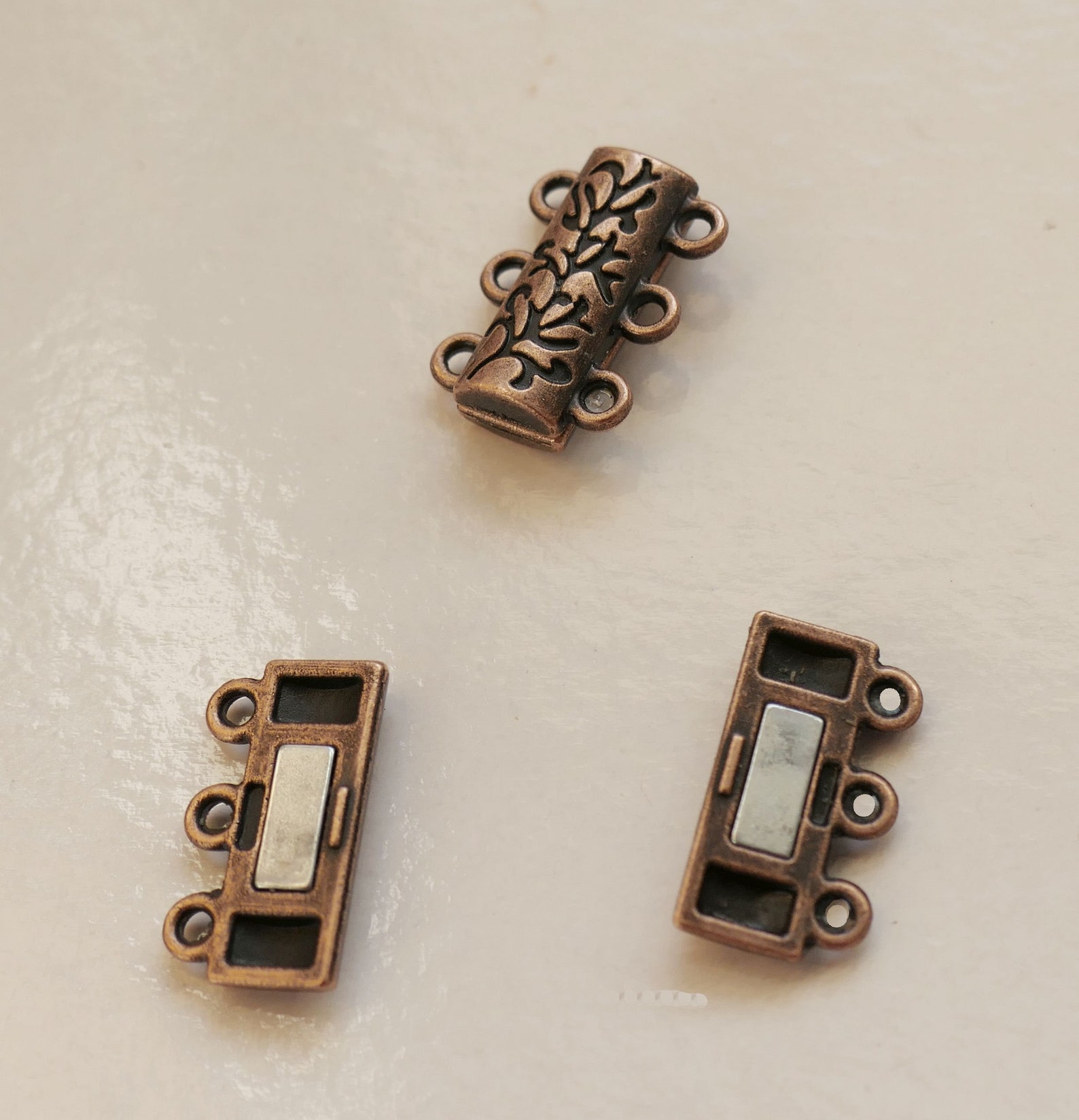 Copper 3 Strand Magnetic Clasps 3 Hole Multi Strand Strong - Etsy
