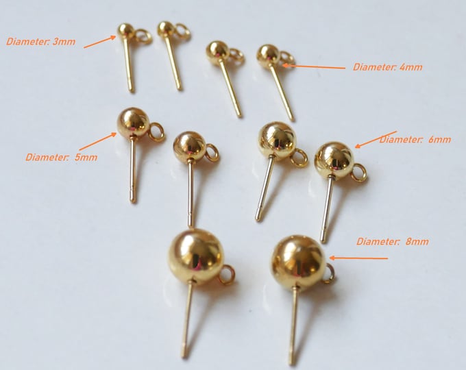 20 Earring Posts With Loops and Butterfly and Stoppers 17 X 8mm ...