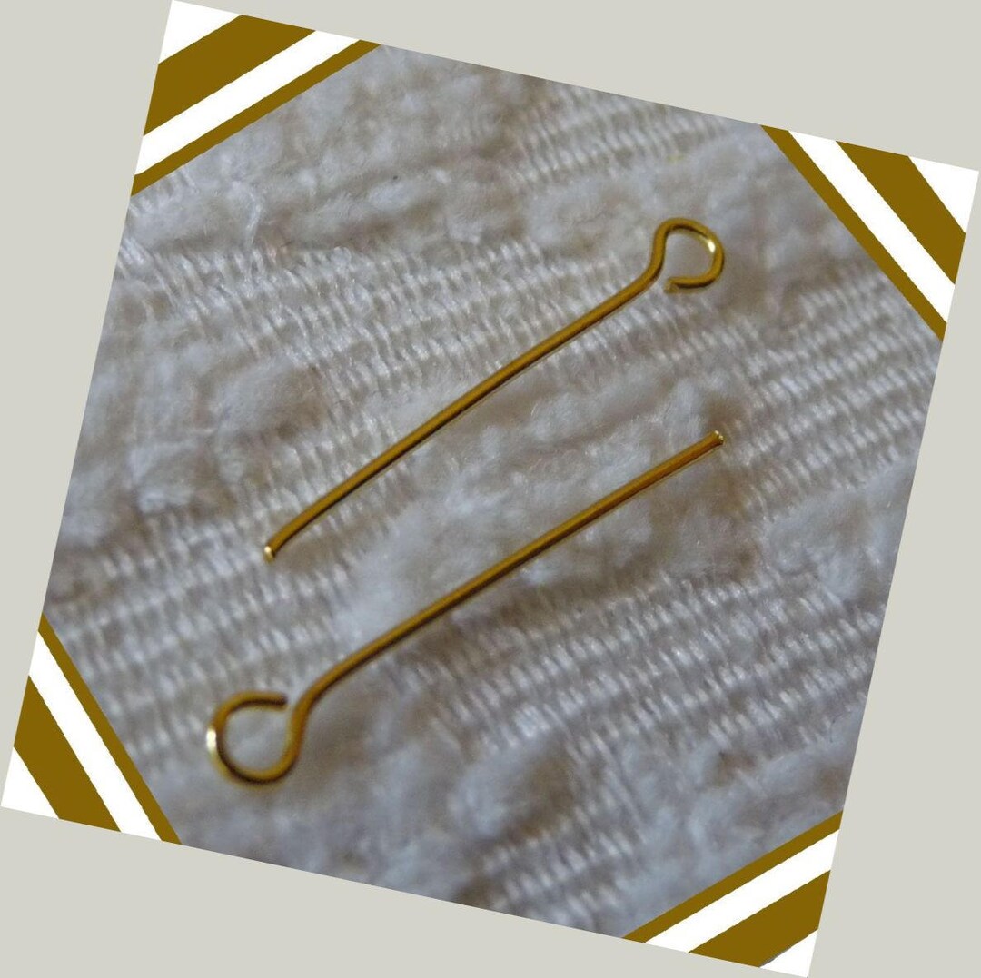 13-17mm Eye Pins Gold Plated Eye Pins Eyepins Gold Head - Etsy