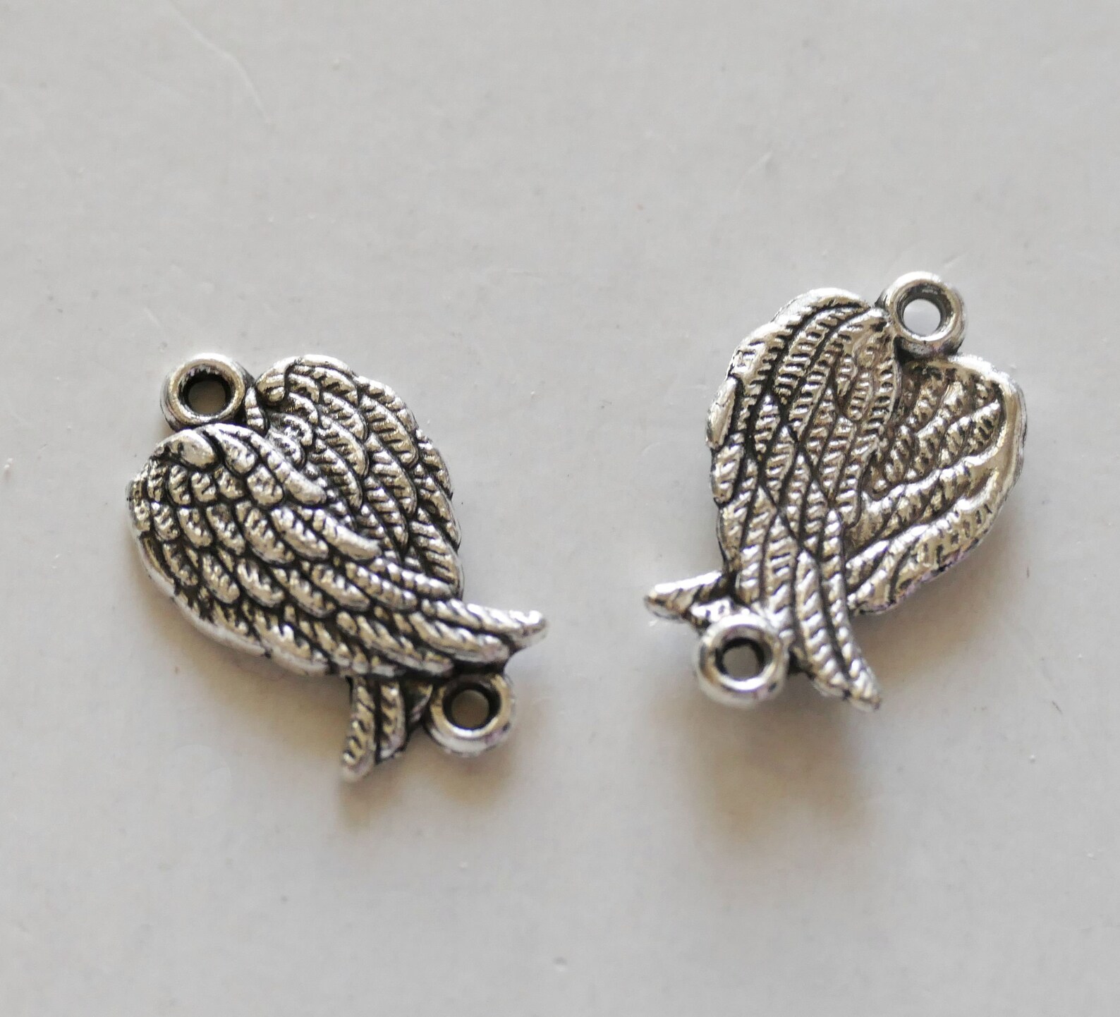 5/10x Angel Wing 2 Hole Connector Charms, Antique Silver Tone D286 - Etsy