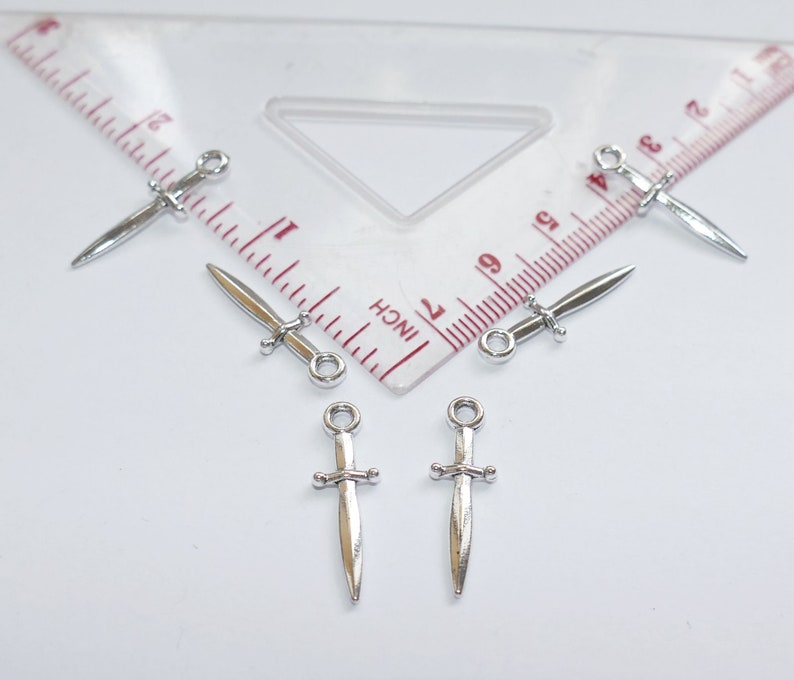 5/10x Sword Charm 3D Saber Charms Silver Tone Metal Charms | Etsy