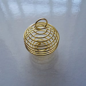 4x Gold Plated Large Bead Cage 25x30mm Pearl Cage Pendants, Spring Wire ...