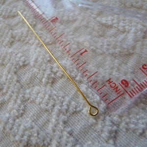 60mm Eye Pins 2.3 Inches Long Eye Pins Gold Plated Pins | Etsy