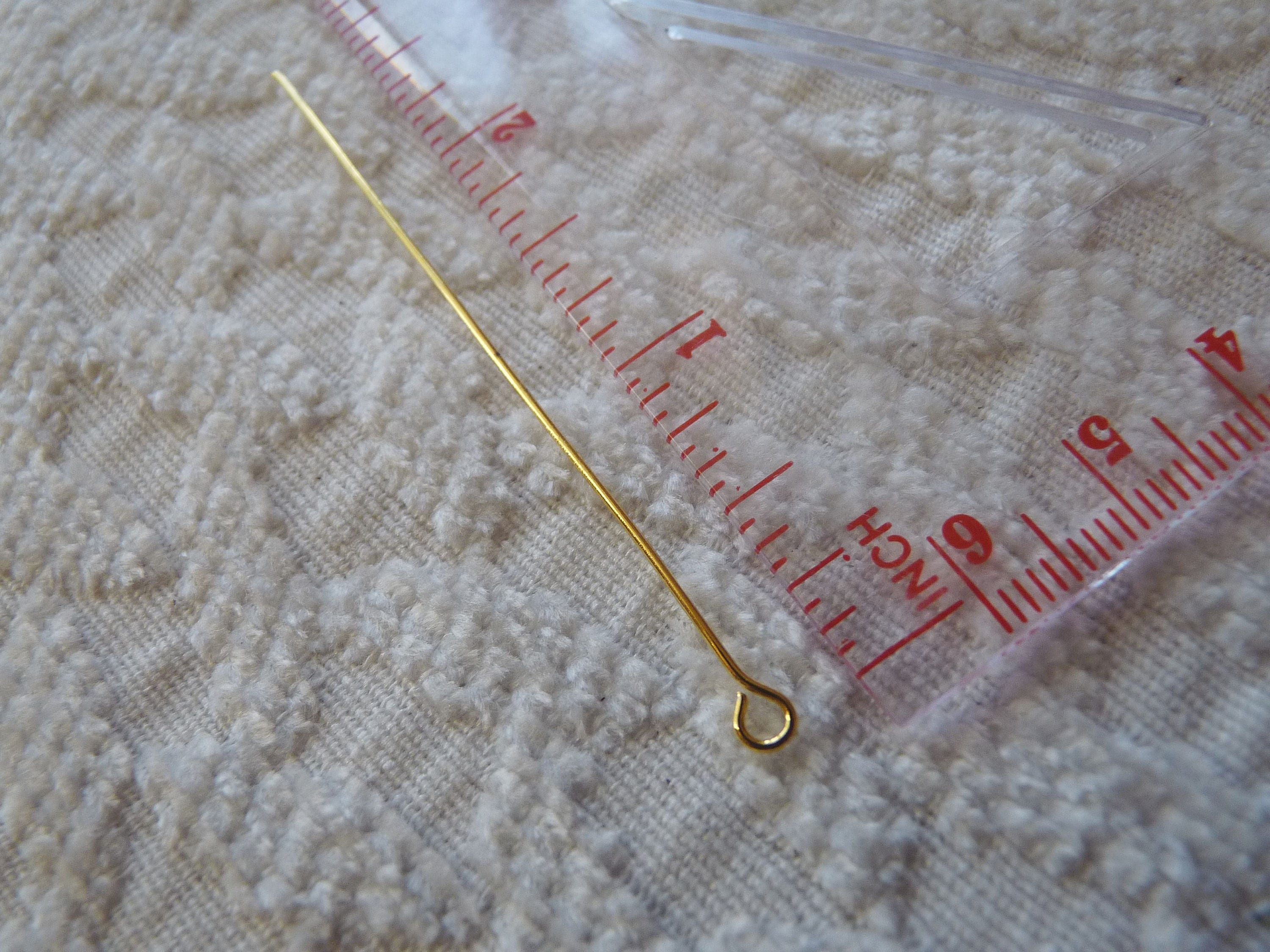 60mm Eye Pins 2.3 Inches Long Eye Pins Gold Plated Pins | Etsy