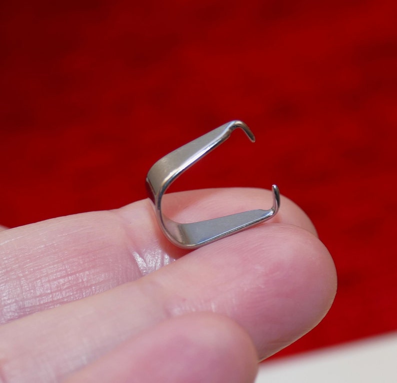 4x Stainless Steel Large Pinch Clip Bail, No Fade Silver Tone 14mm ...