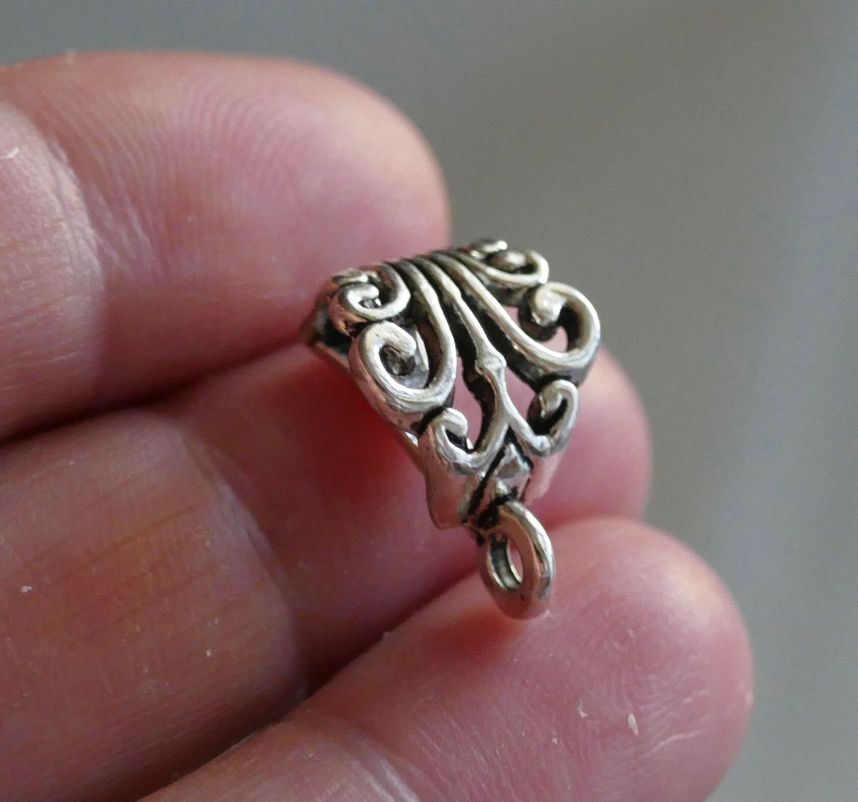 8x Snap on Bail Bead Connectors Antique Silver Tone | Etsy