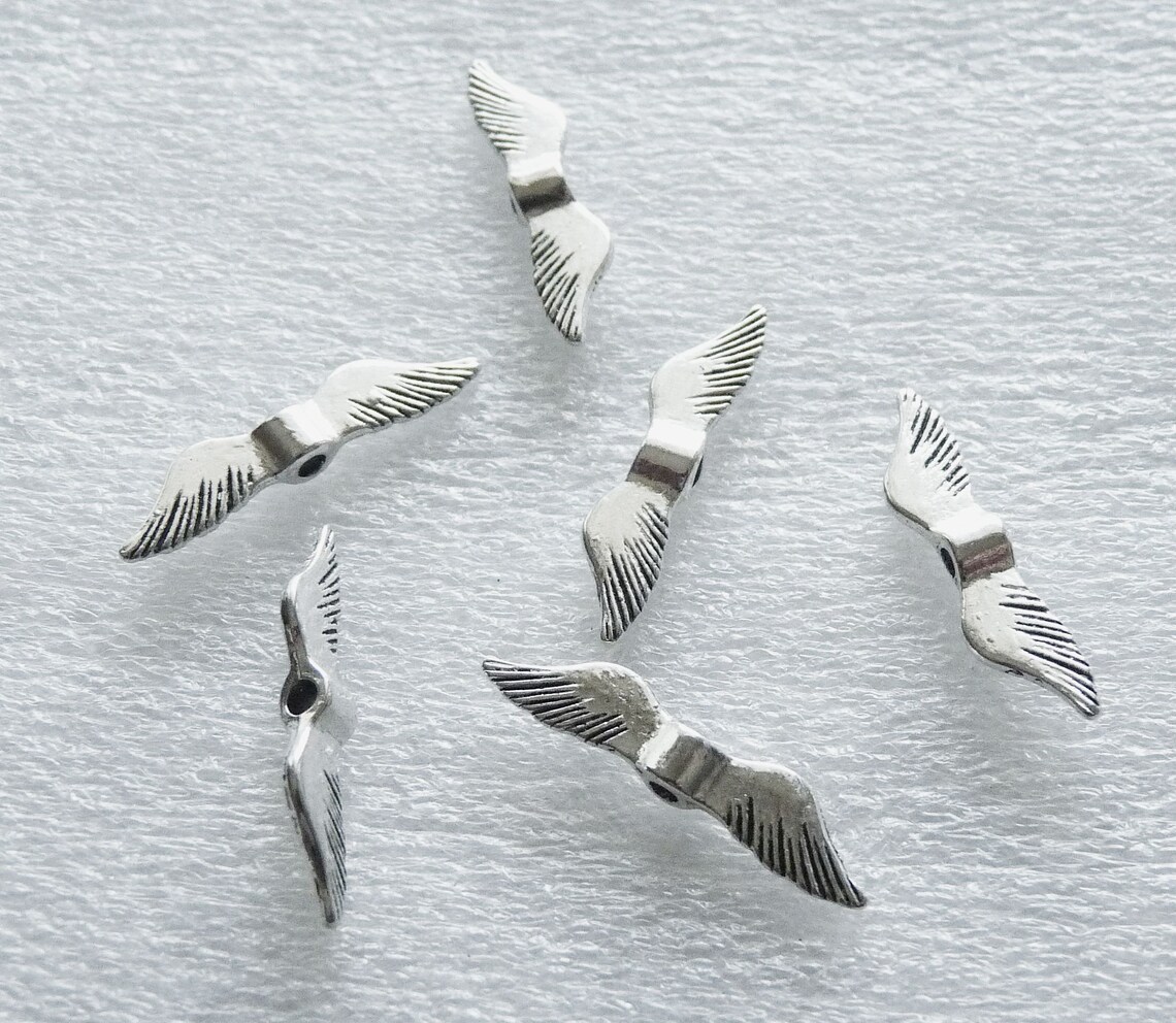 10x Angel Wing Beads Spacer Beads Wing Charm Beads Beading - Etsy