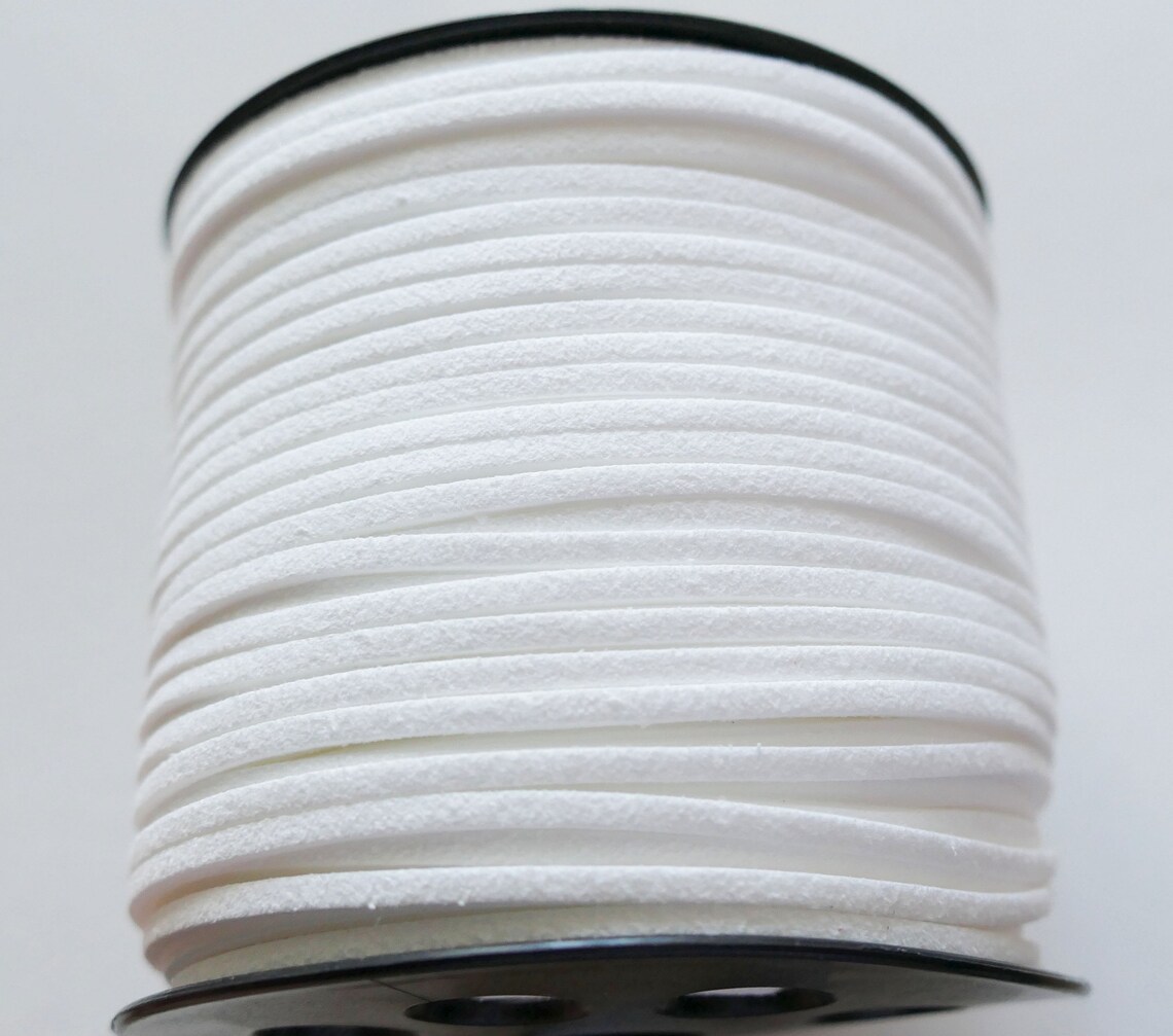 1/3 Yard White Flat Faux Suede Leather Cord 3mm Wide - Etsy