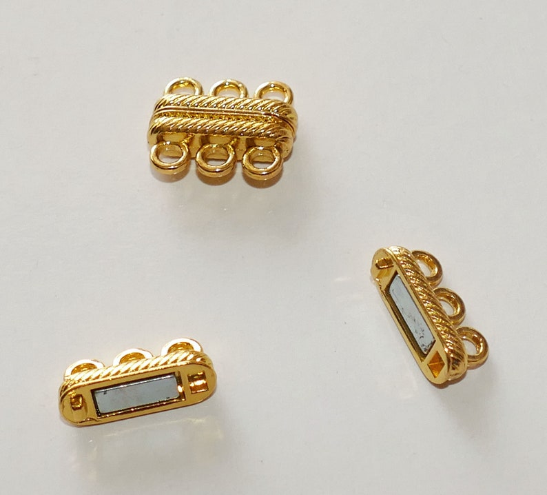1 Piece 3 Strand Magnetic Clasps, 3 Hole Magnetic Clasps, Multi Strand ...