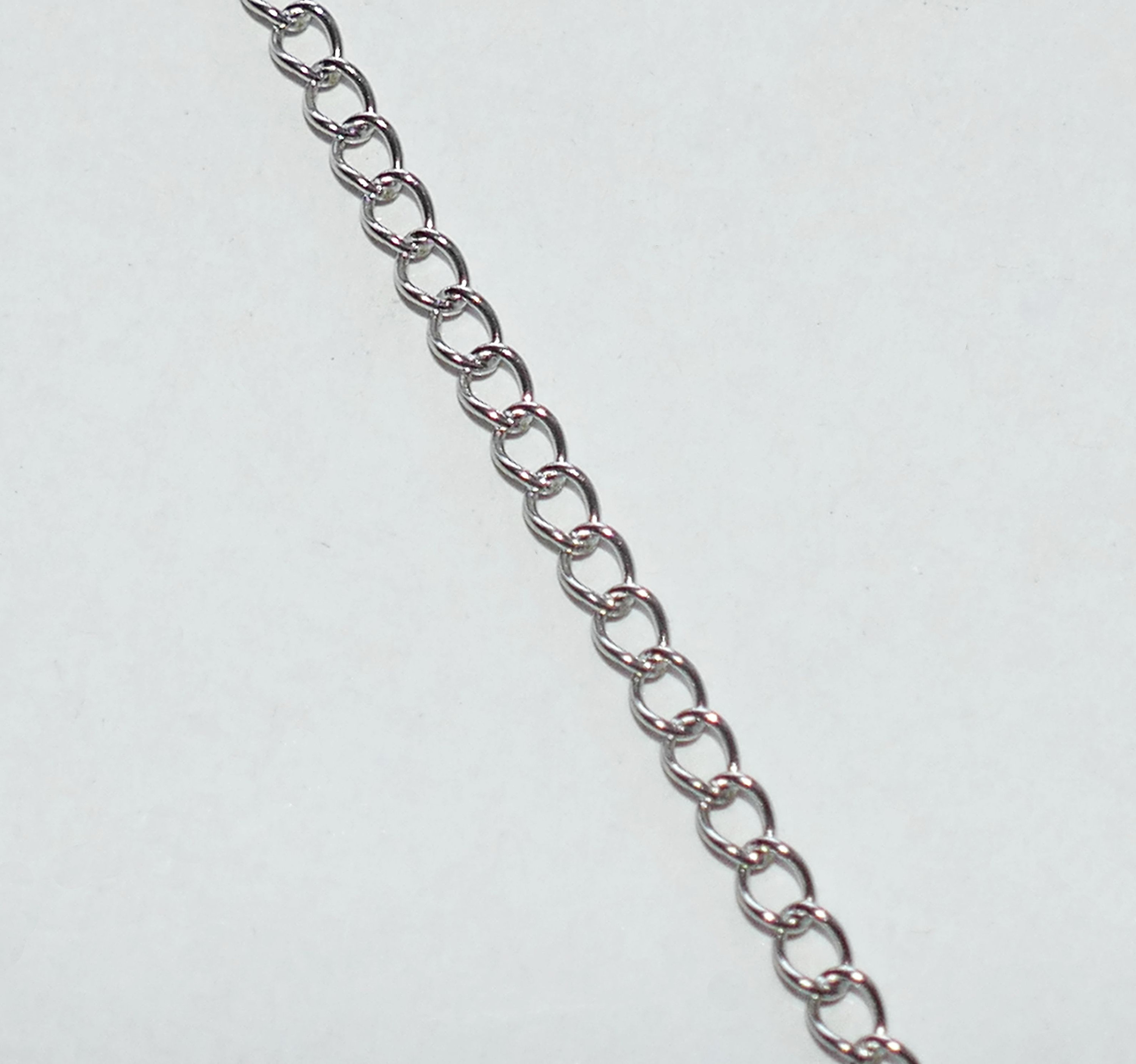 3.3 Feet Stainless Steel Curb Closed Link Chain, 1M Silver Tone ...