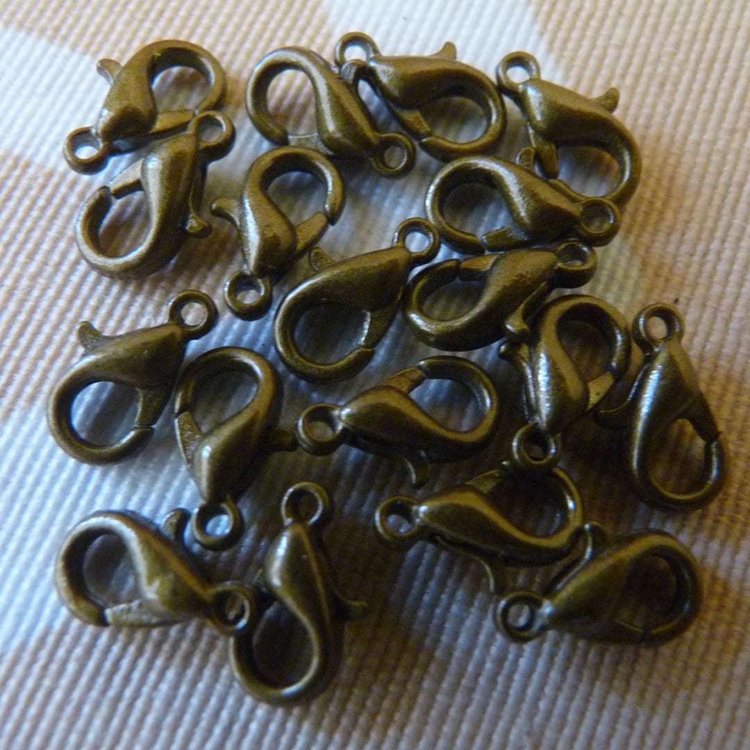 25x Lobster Claw Trigger Clasps 10mm Bronze, Free Shipping Jewelry ...
