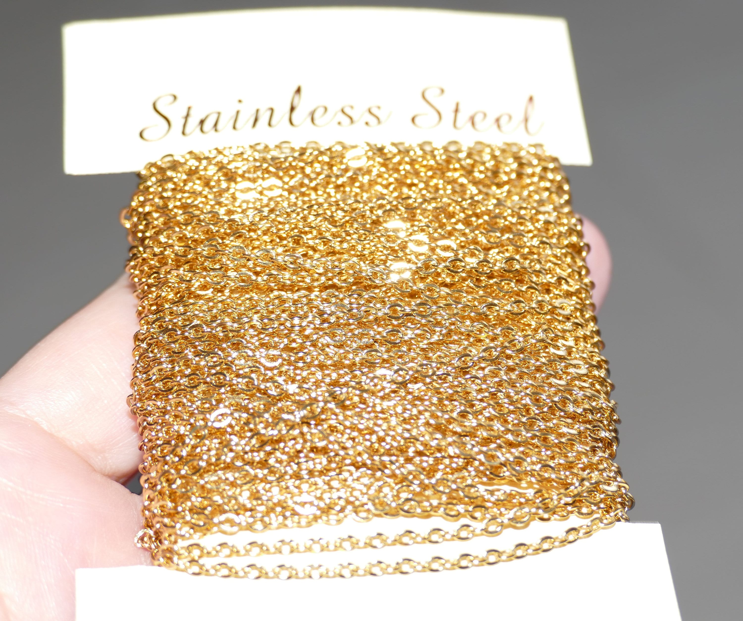 3.3 Feet 316L Gold/silver Stainless Steel Cable Soldered Link Chain, 1M ...