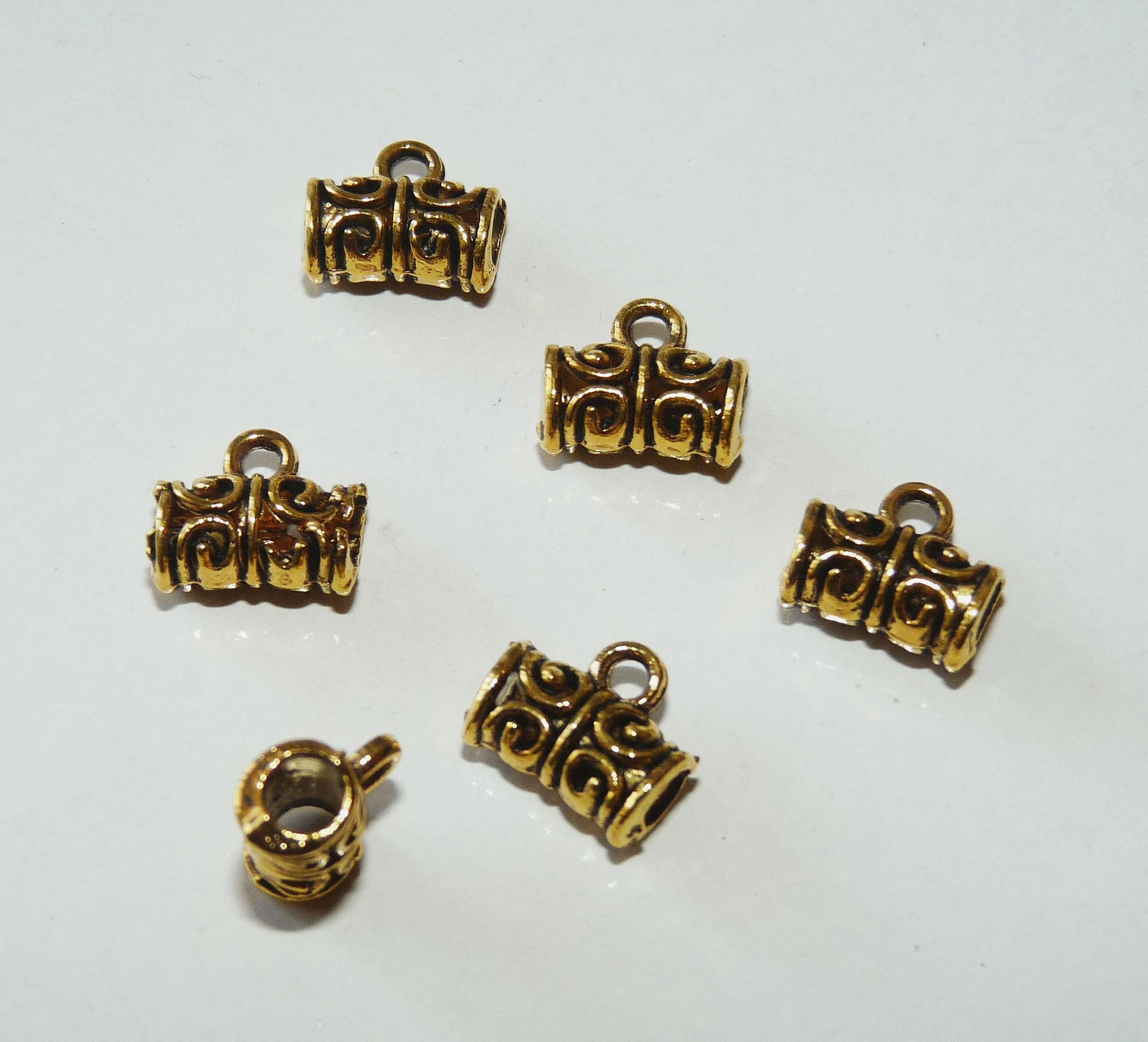 5x Gold Filigree Bail Bead Pendant Connectors Antique Gold - Etsy