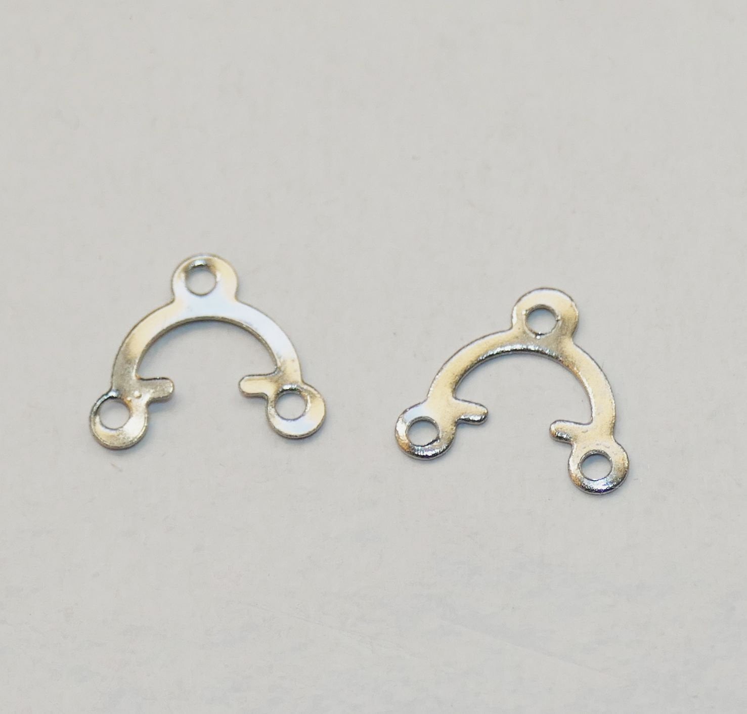 10x U Shape Earring Connectors, Dull Silver Tone 3 Hole, 5 Hole and 7 ...
