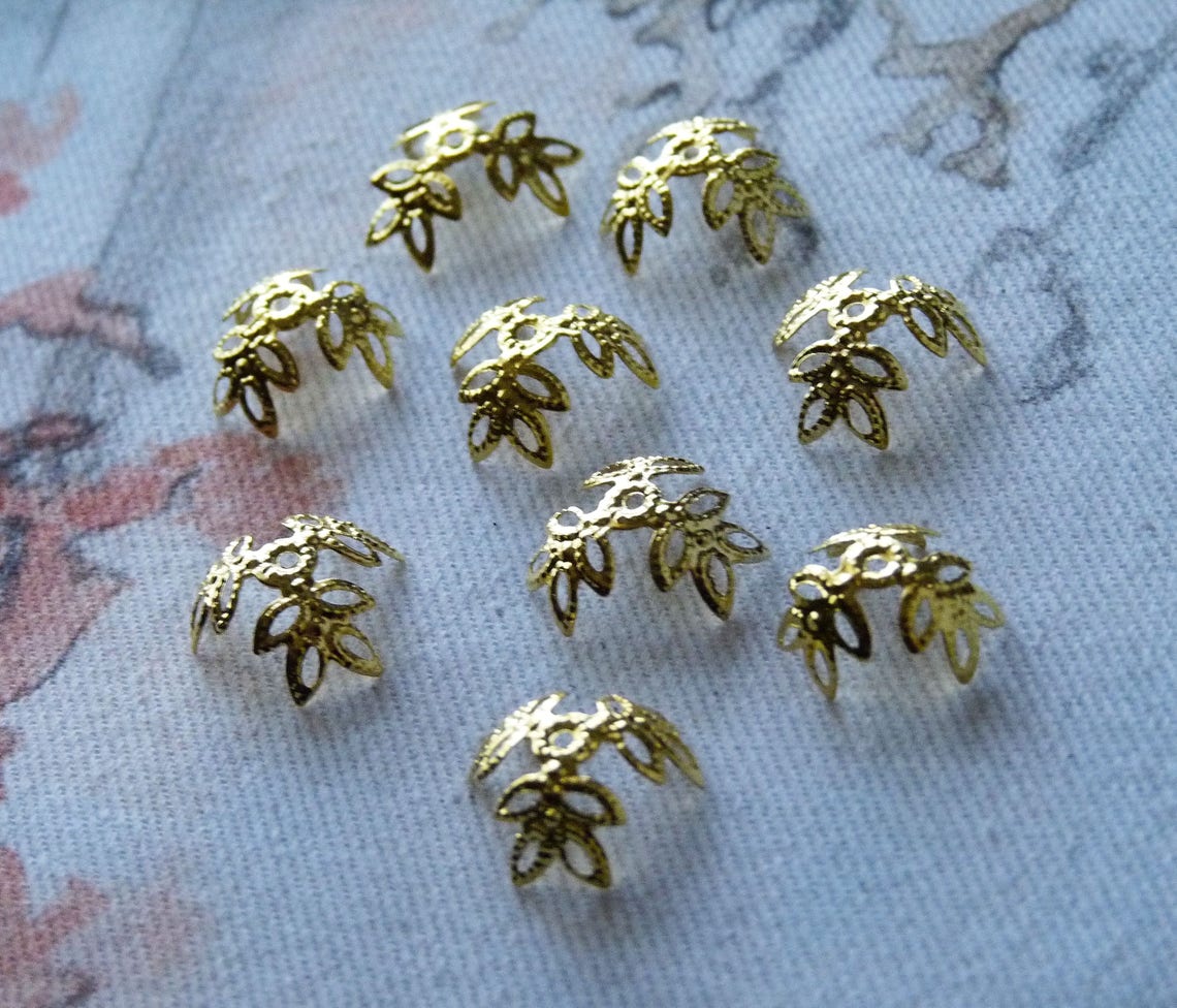 20x Large Flower Bead Caps 12mm Bead Caps Filigree Bead - Etsy