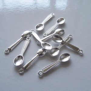 5/10x Miniature Silver Spoon 3D Charm, Silver Plated - Etsy