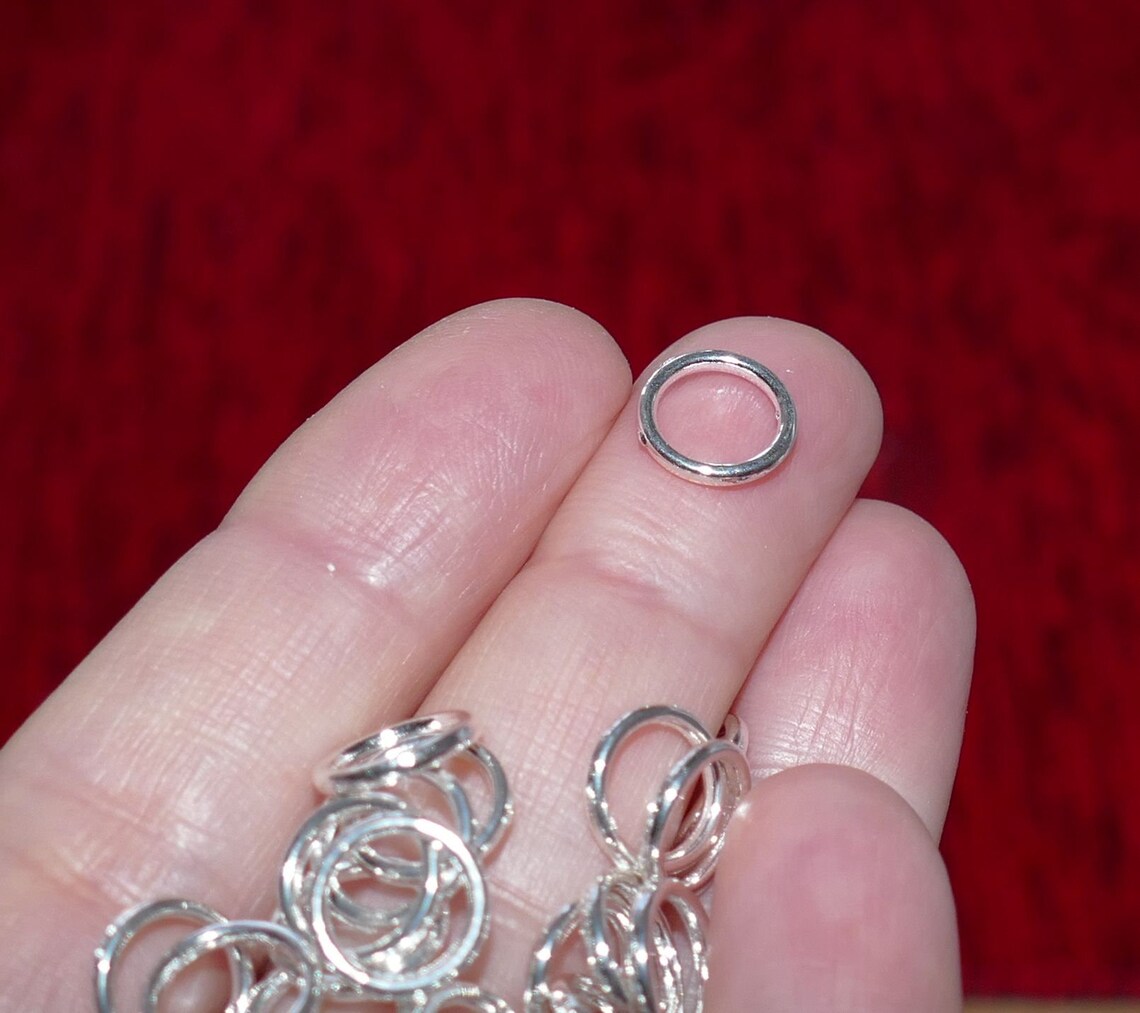 50x Closed Soldered 8mm Jump Rings, Silver Plated Spacer Beads G160 - Etsy