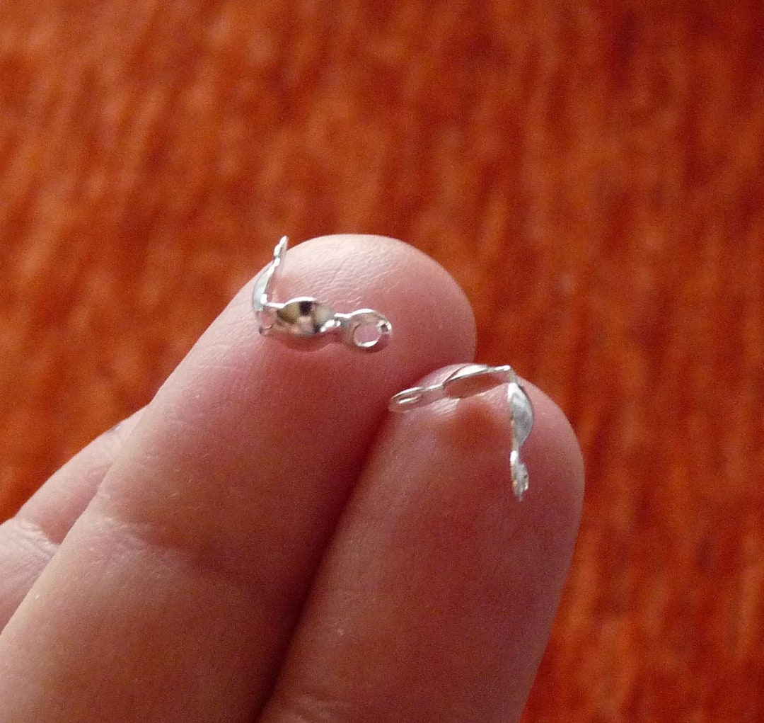 20/50/100x Calottes End Knot Cover Crimp Beads, Silver Color Clamshell ...