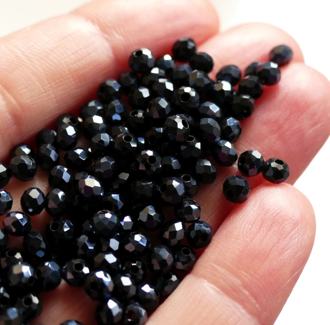 50x Black AB Glass Rondelle Faceted Crystal Beads 3mm X 4mm F021 - Etsy
