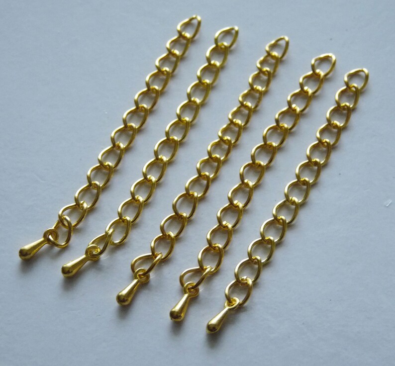 10x Extender Chain With Drop Charms, 2 Inch Extension Chain, 5cm Gold ...