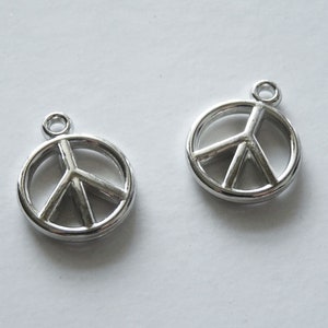 5/10x Peace Charms, CCB Plastic Peace Sign Charms for Bracelet, Silver ...