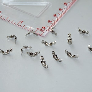 20/50/100x Calottes End Clamshell Crimp Bead Tips With Closed Loops ...