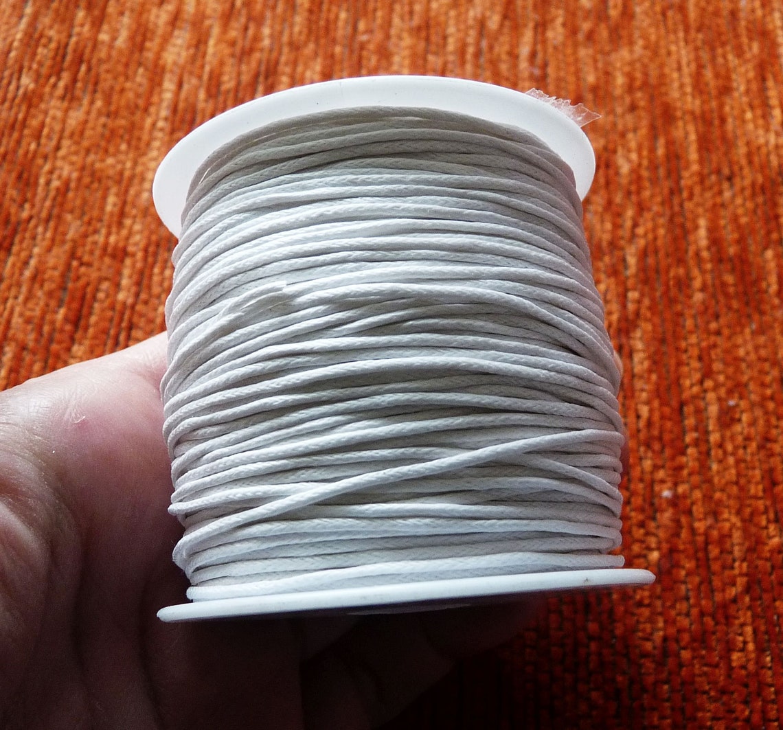 5/10y White Waxed Cotton Cord 1mm Wide White Cotton Cord - Etsy