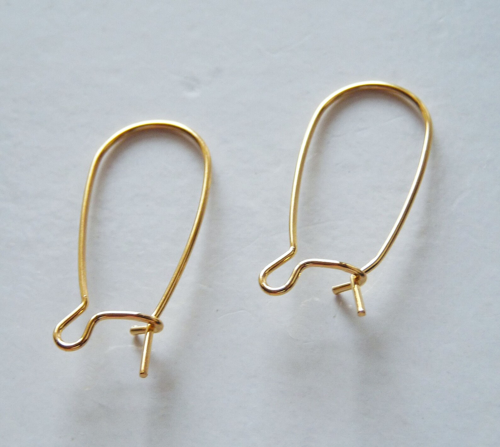 20x Kidney Earring Hooks With Clasps, 24mm Gold Color Ear Wires C593 - Etsy