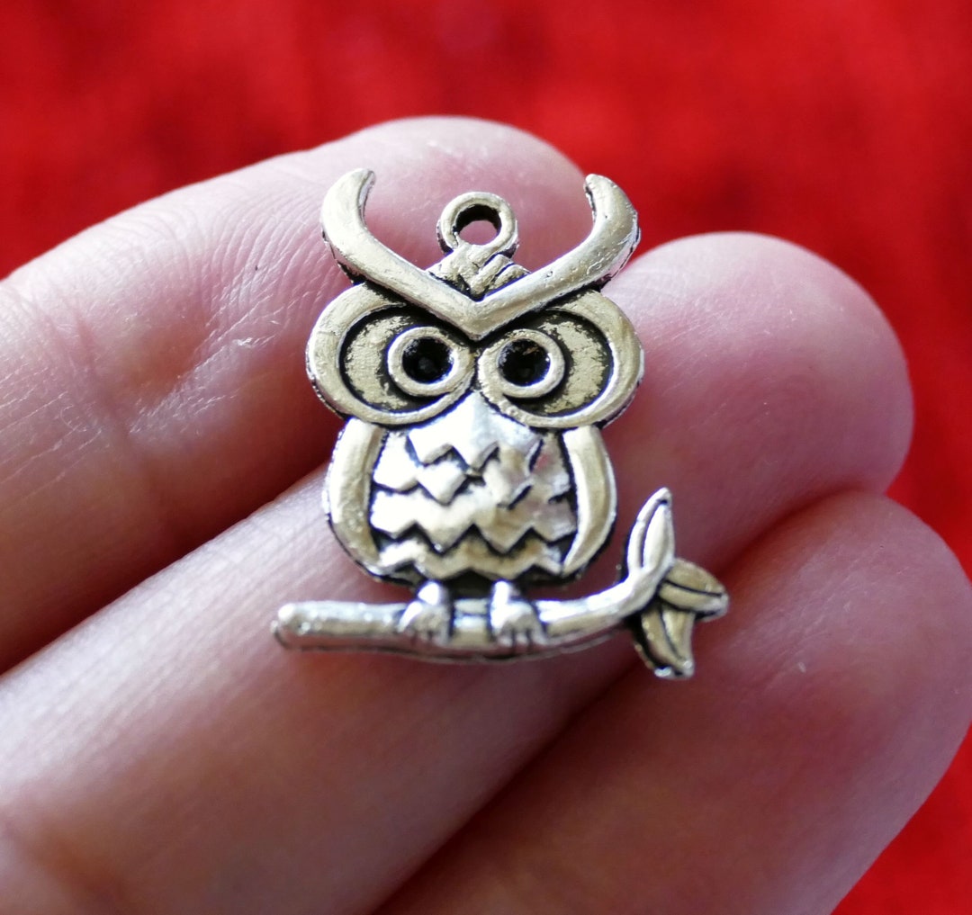 4/8x Bird Owl Charm, Antique Silver Tone Wisdom Pendants C864 - Etsy