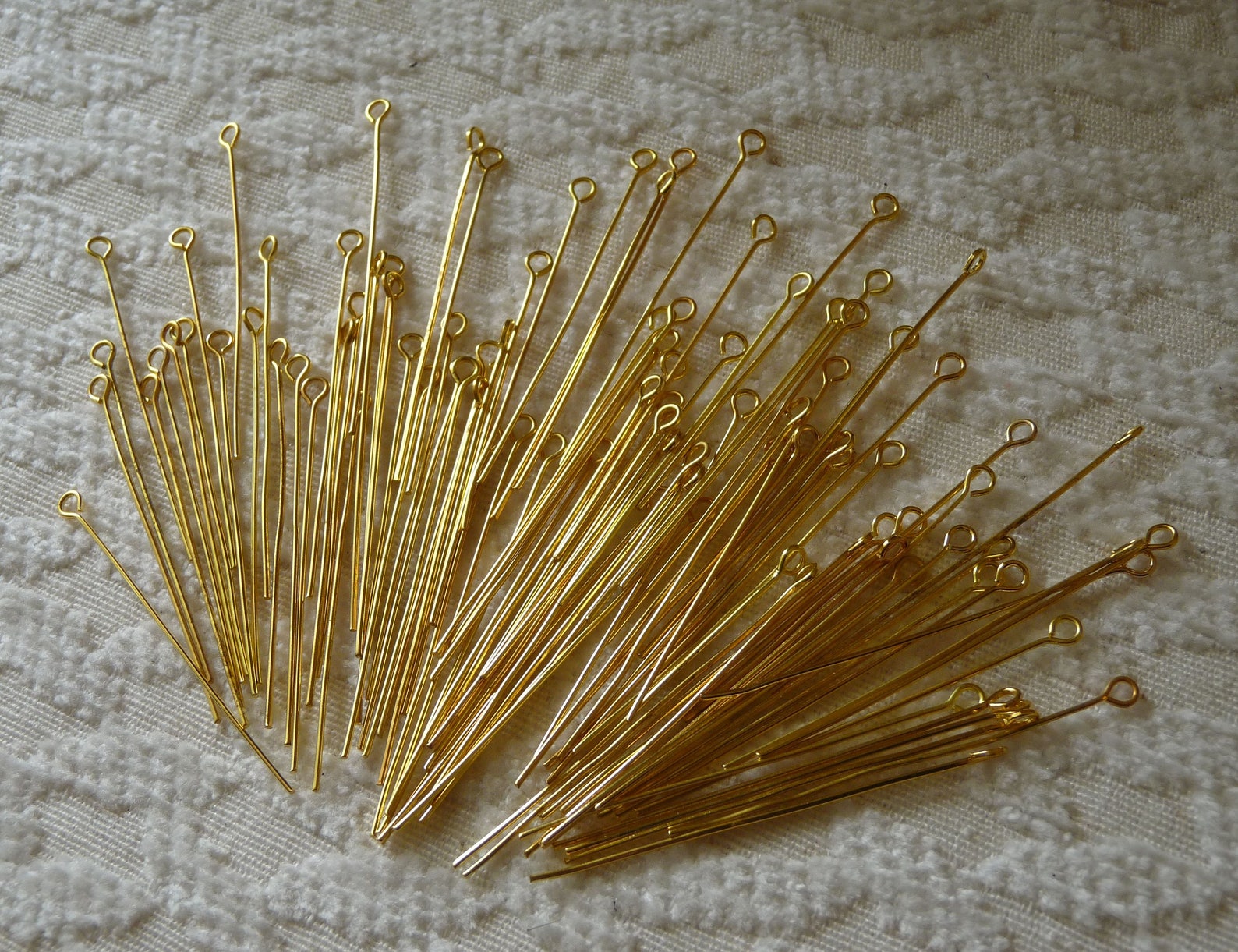 2 Inch Long Eye Pins, 50mm Eyepins, Gold Plated Eye Pins, Silver Plated ...