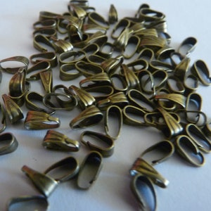 20/50/100x Pinch Sliders Snap on Bails, 7mm Charm Clips, Antique Bronze ...