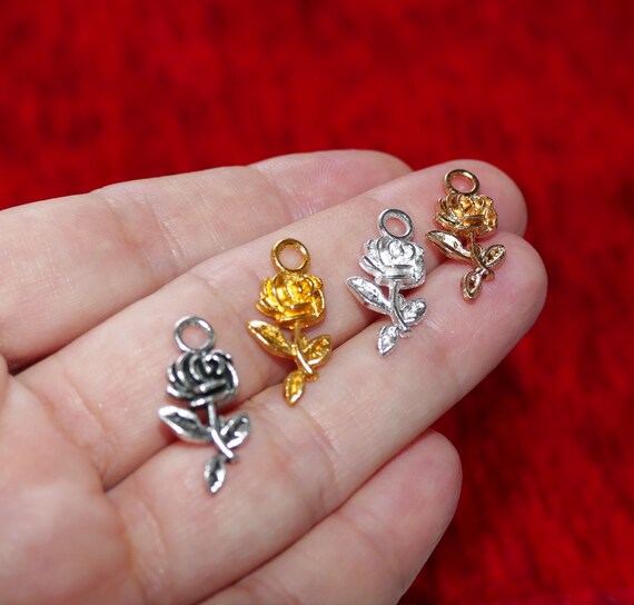 8x Rose Charms for Bracelet/necklace/earrings - Etsy